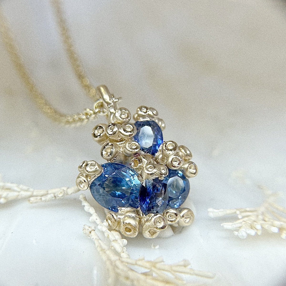 Ocean Barnacle Blue Sapphire Cluster Pendant – ætla