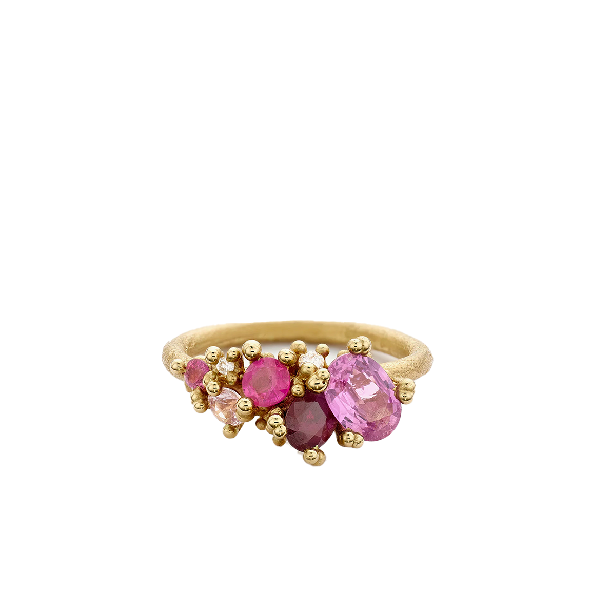 Mixed Sapphire and Ruby Tumbling Cluster Ring – ætla